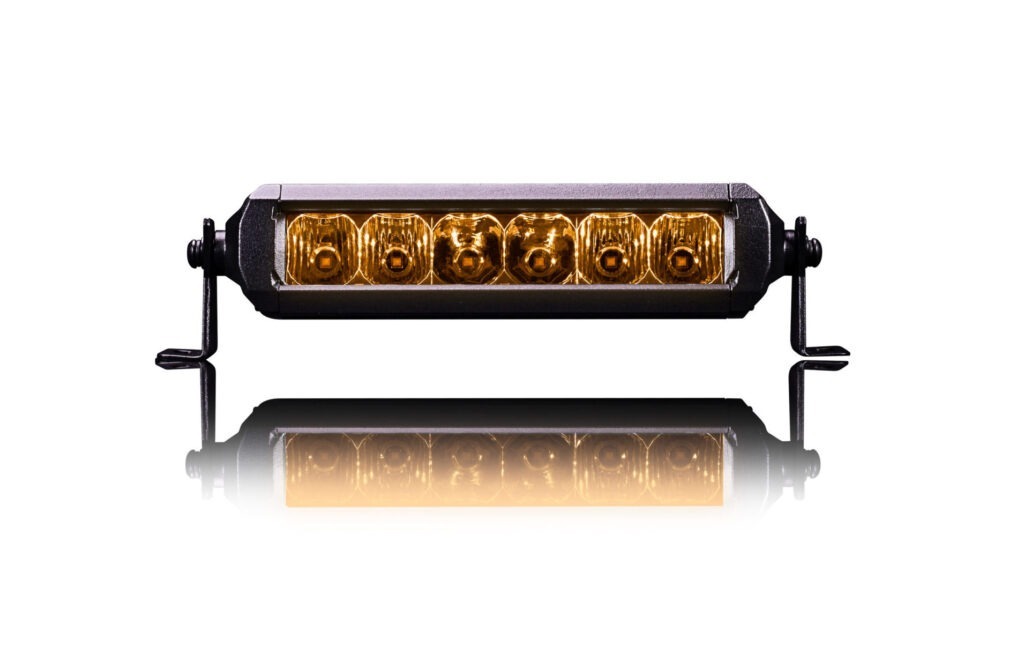 6" Single Row Viper Amber LED Light Bar - Opposite Lock